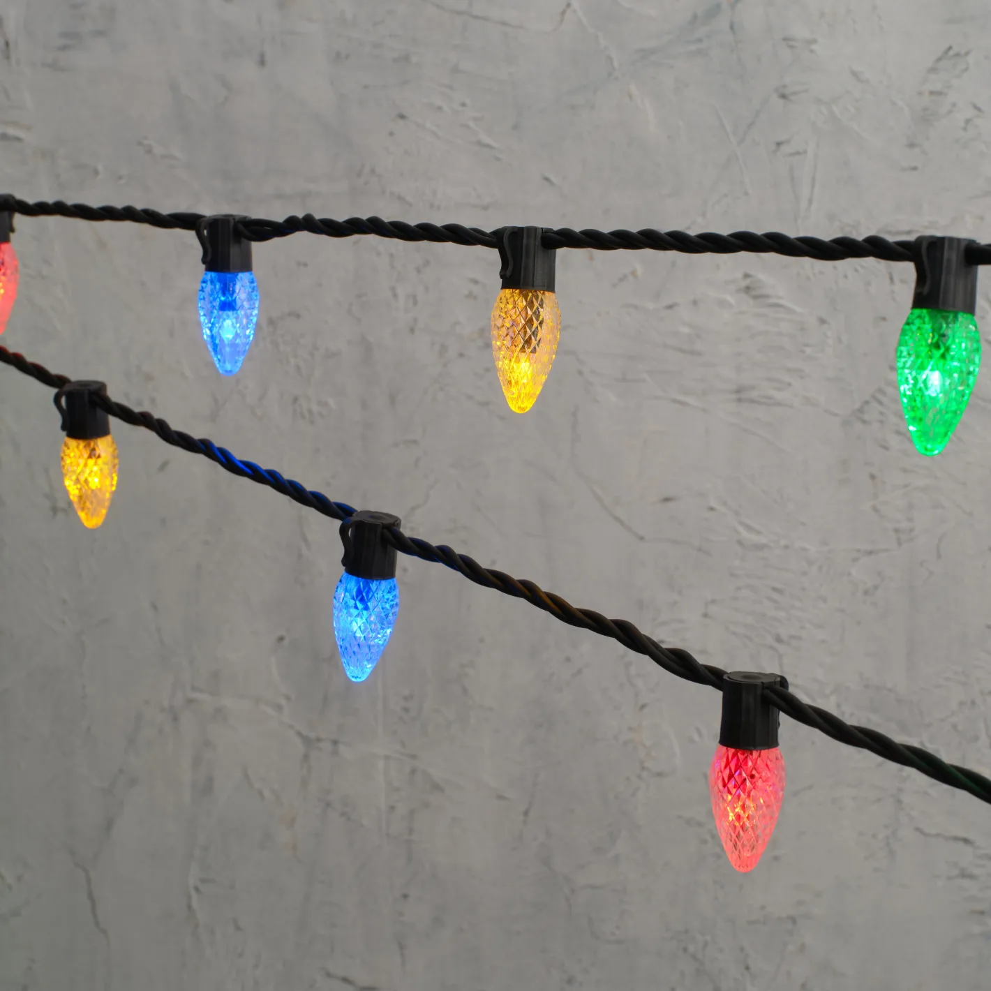 Plus Connect 105m 525 Multi Coloured Connectable C9 Fairy Lights Black ...
